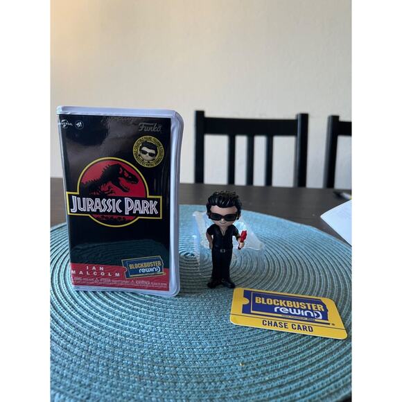 Funko | Toys | Chase Ian Malcolm Jurassic Park Blockbuster Funko Vhs Rewind Figurine Flare Film ...